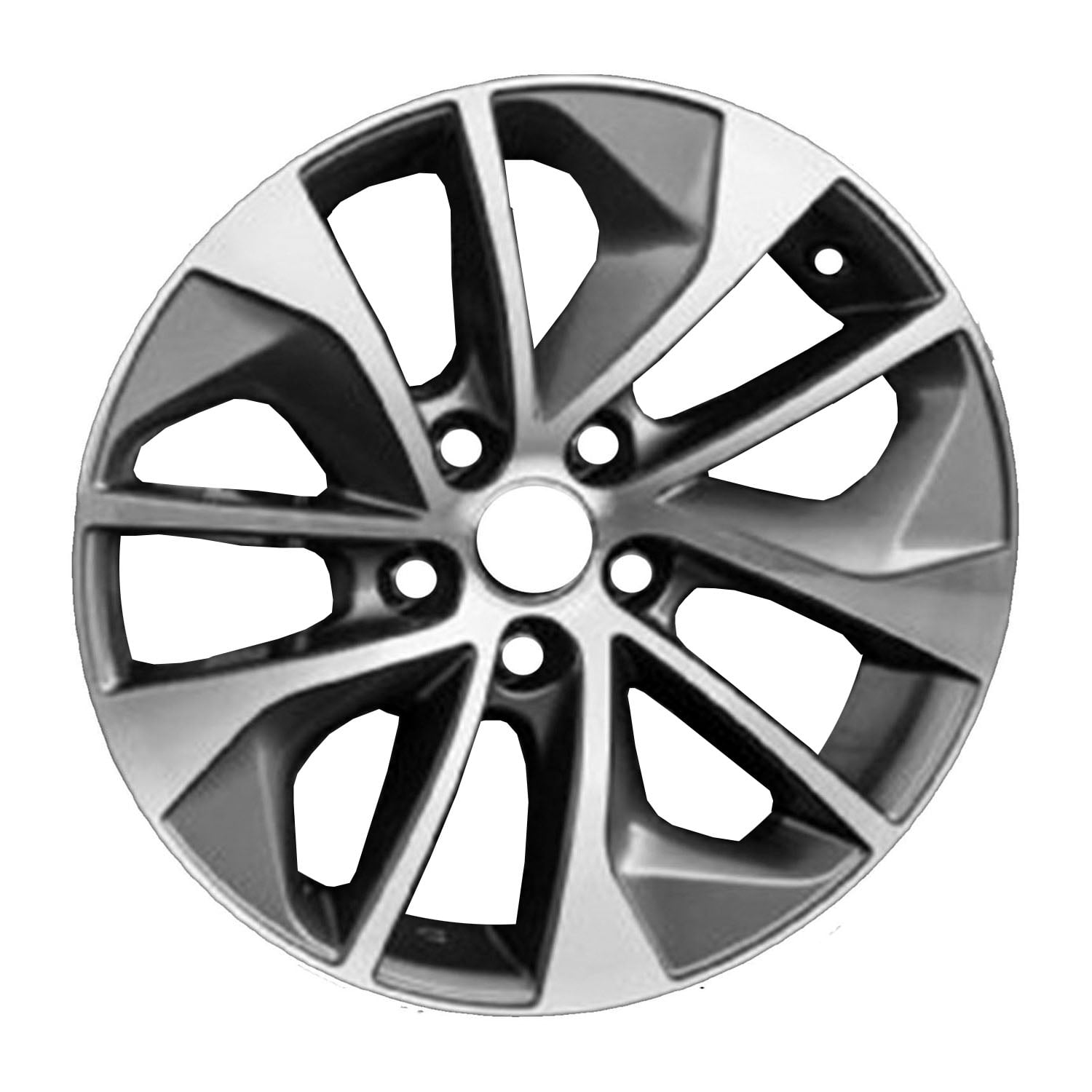 New Aftermarket Machined and Painted Silver Aluminum Wheel 17 x 7 fits ...