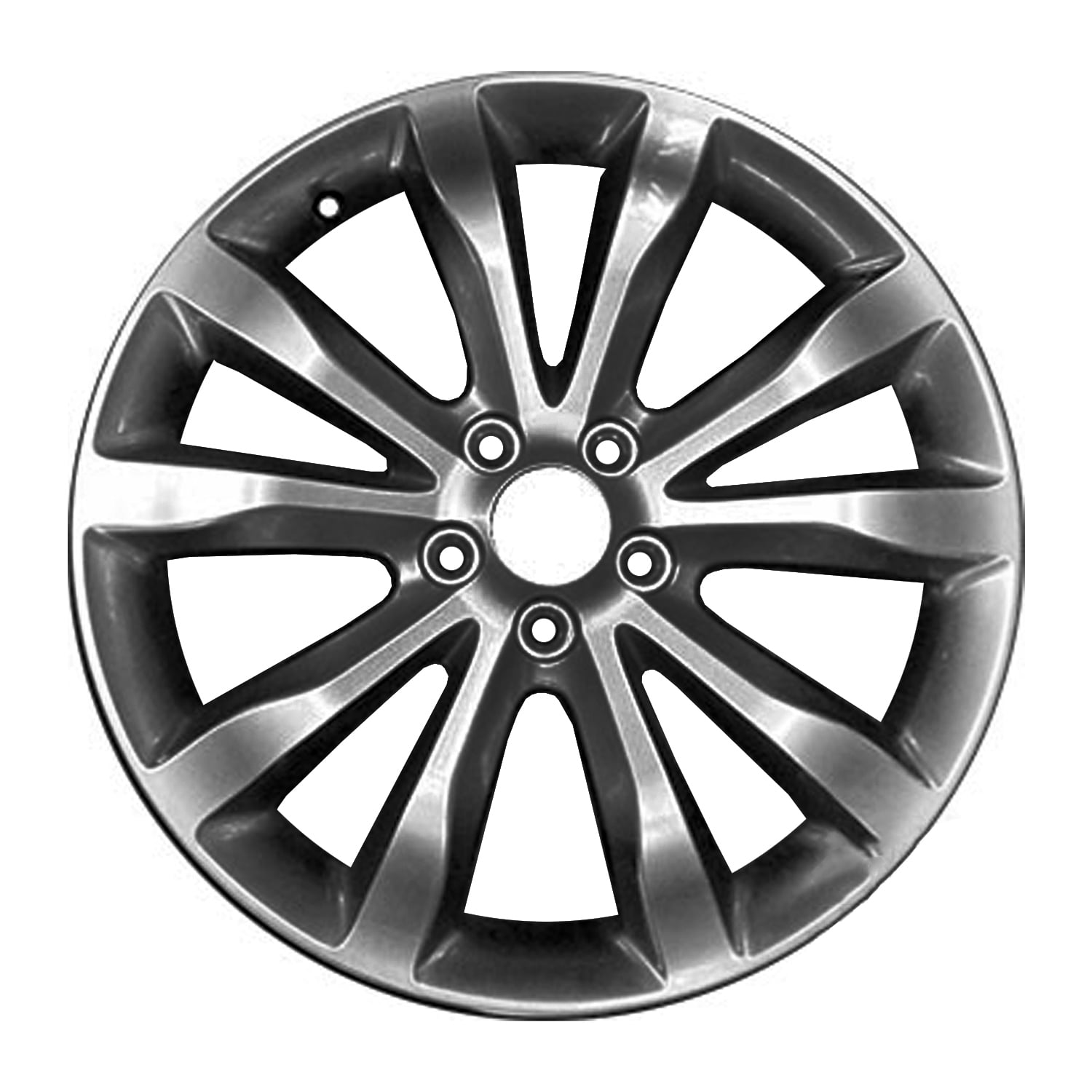 New Aftermarket Metallic Polished Aluminum Wheel 19 x 7.5 10 Spoke ...