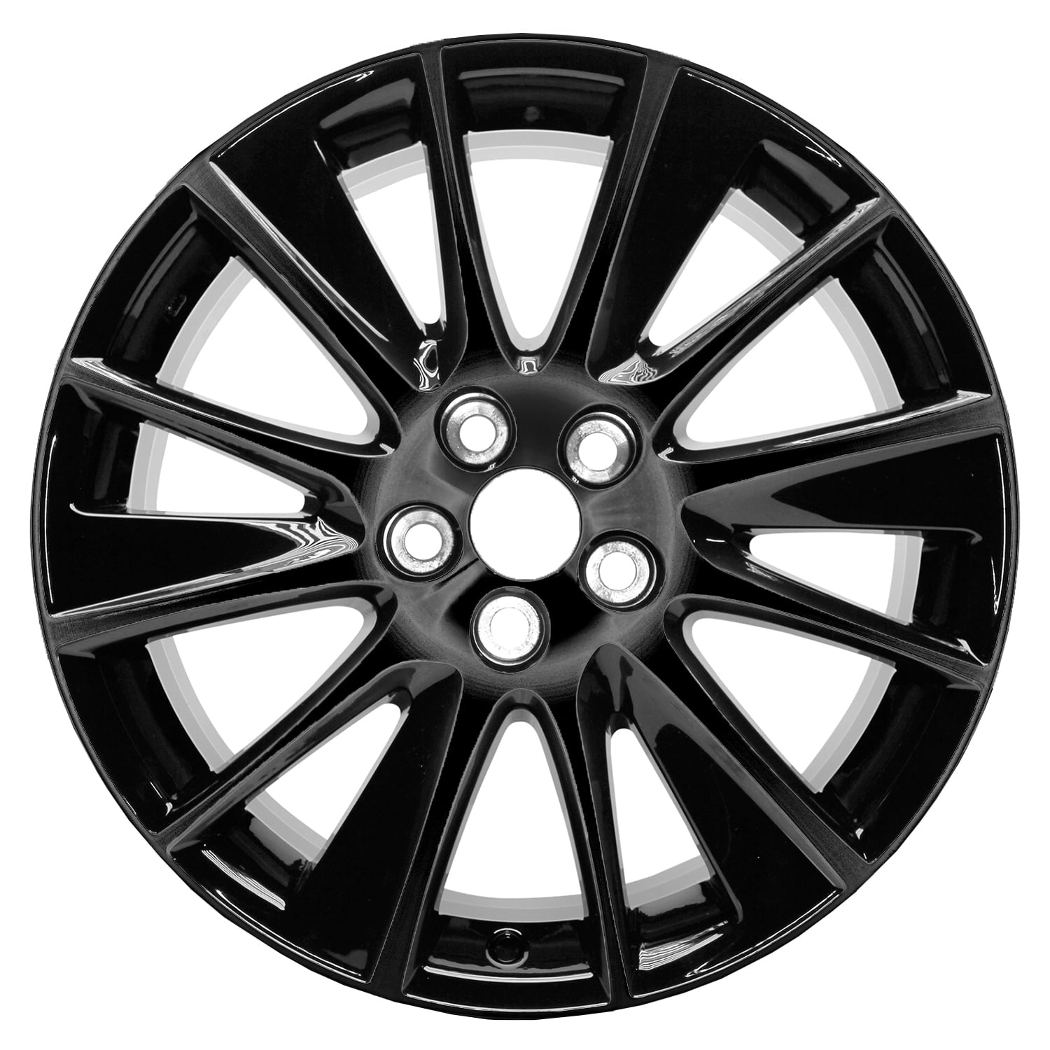 New Aftermarket Painted Black Aluminum Wheel 19 x 7.5 12 Spoke Style ...