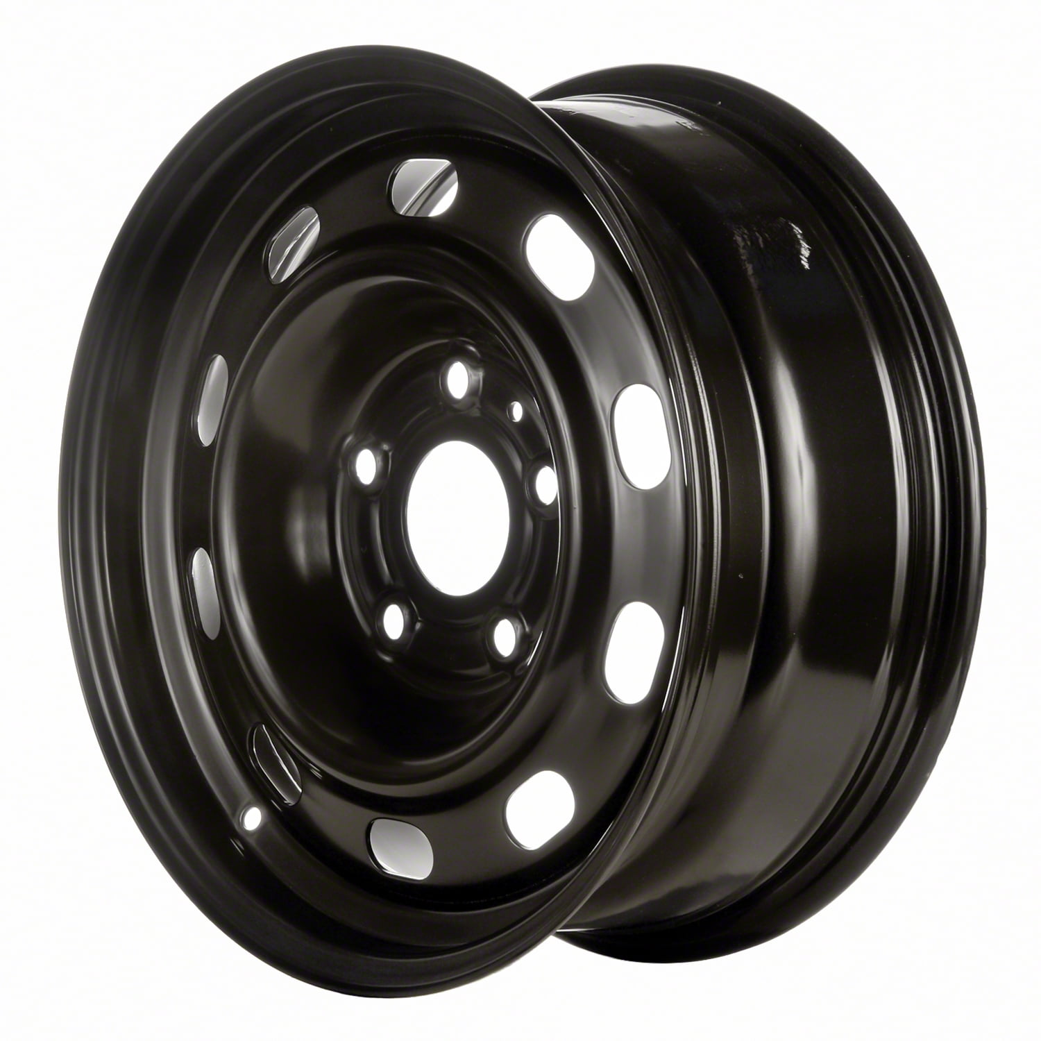 New Aftermarket Painted Black Steel Wheel 17 x 7 10 Slot Style fits ...