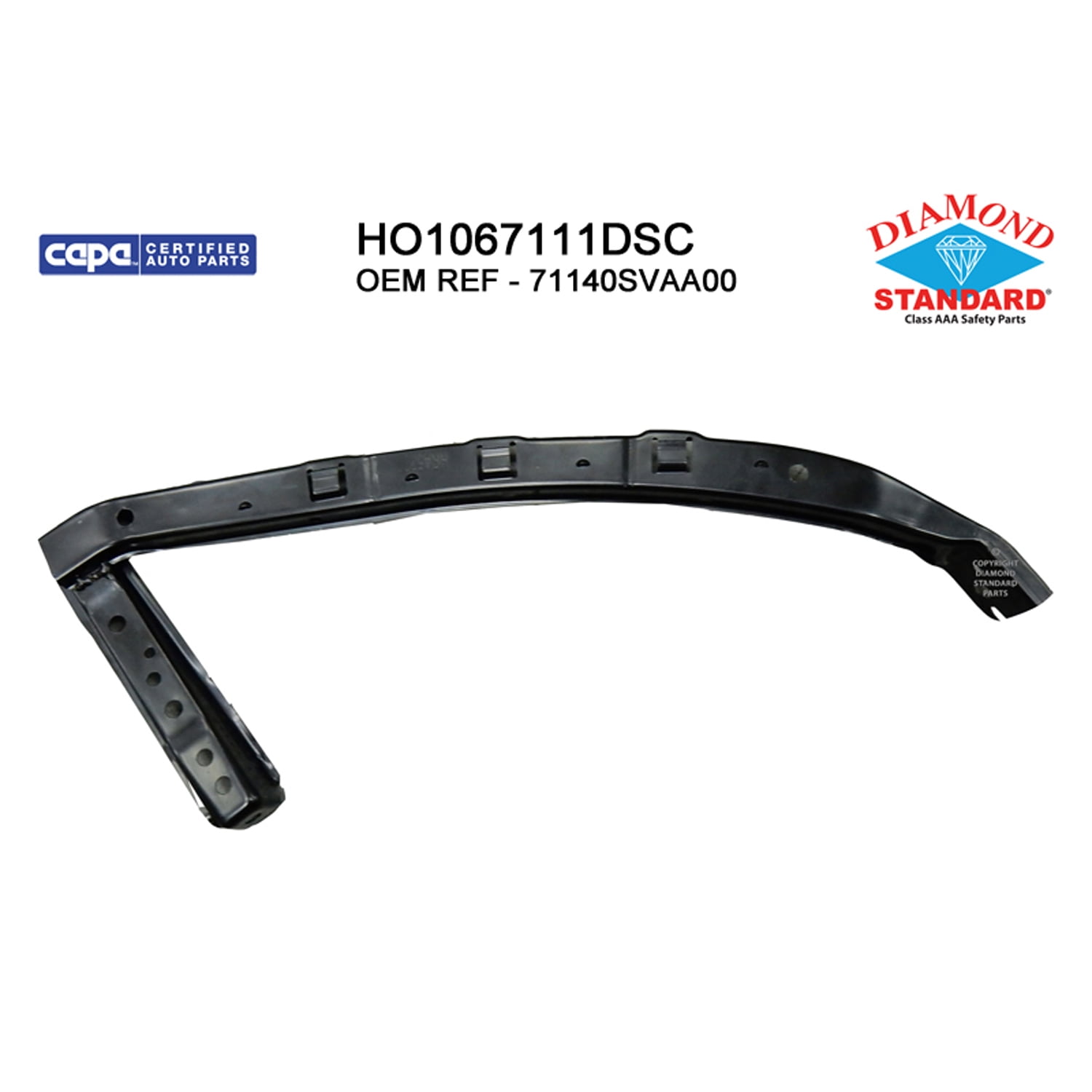 New Aftermarket CAPA Front Passenger Side Upper Bumper Cover Support ...