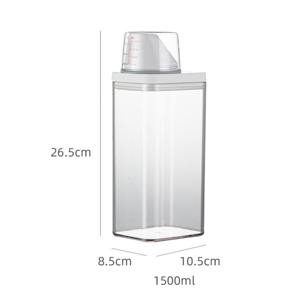 New Airtight Laundry Detergent Dispenser With Measuring Cup Plastic ...