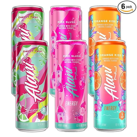 New Alani Energy Drinks Pink Slush, Orange Kiss, Cherry Twist - Variety ...