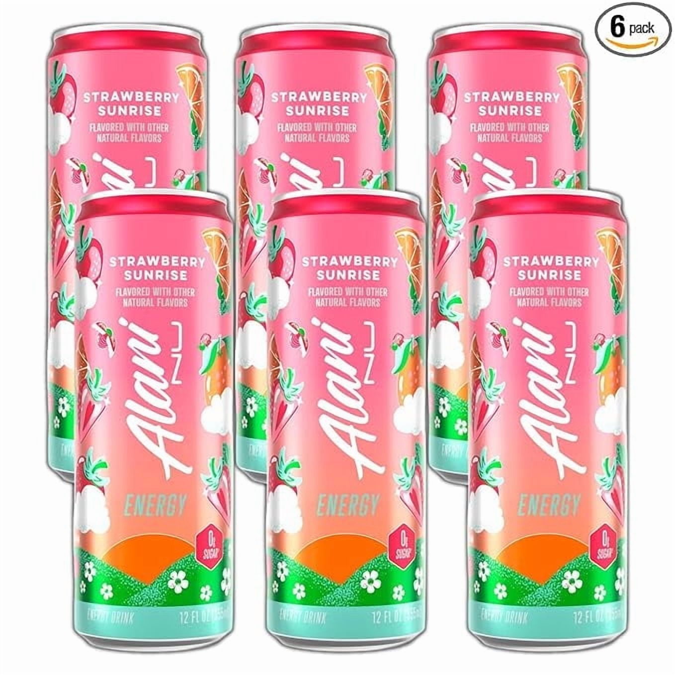Alani Nu Energy Drinks, Strawberry Sunrise, Zero Sugar, Low Calorie, 12 ...