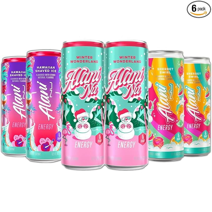 New Alani Energy Drinks Winter Wonderland, Hawaian Shaved Ice, Sherbet ...