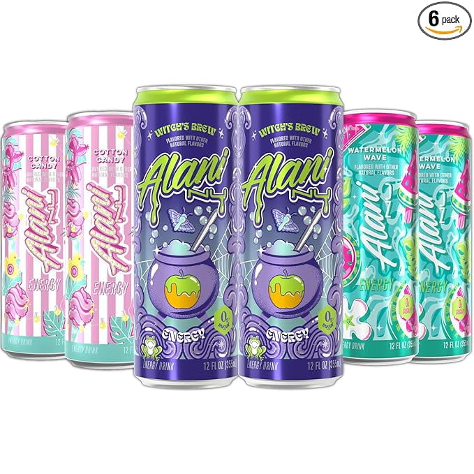 New Alani Energy Drinks Witch's Brew, Cotton Candy, Watermelon Wave ...