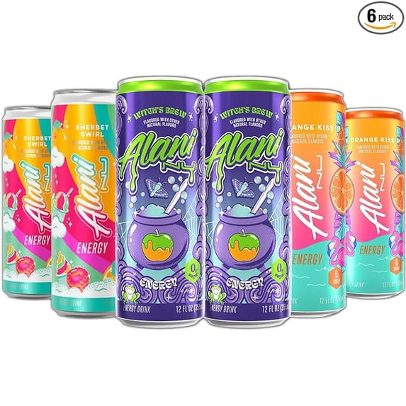 New Alani Energy Drinks Witches Brew, Sherbet Swirl, Orange Kiss ...