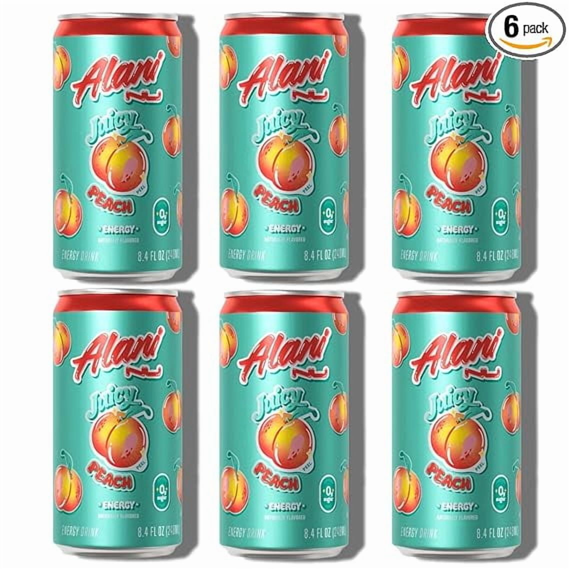 New Alani Mini Energy Drinks, Juicy Peach Flavor, Sugar Free, Low ...