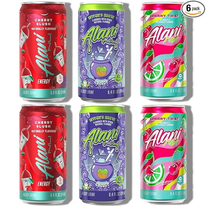 New Alani Mini Energy Witches Brew, Cherry Slush, Cherry Twist Variety ...