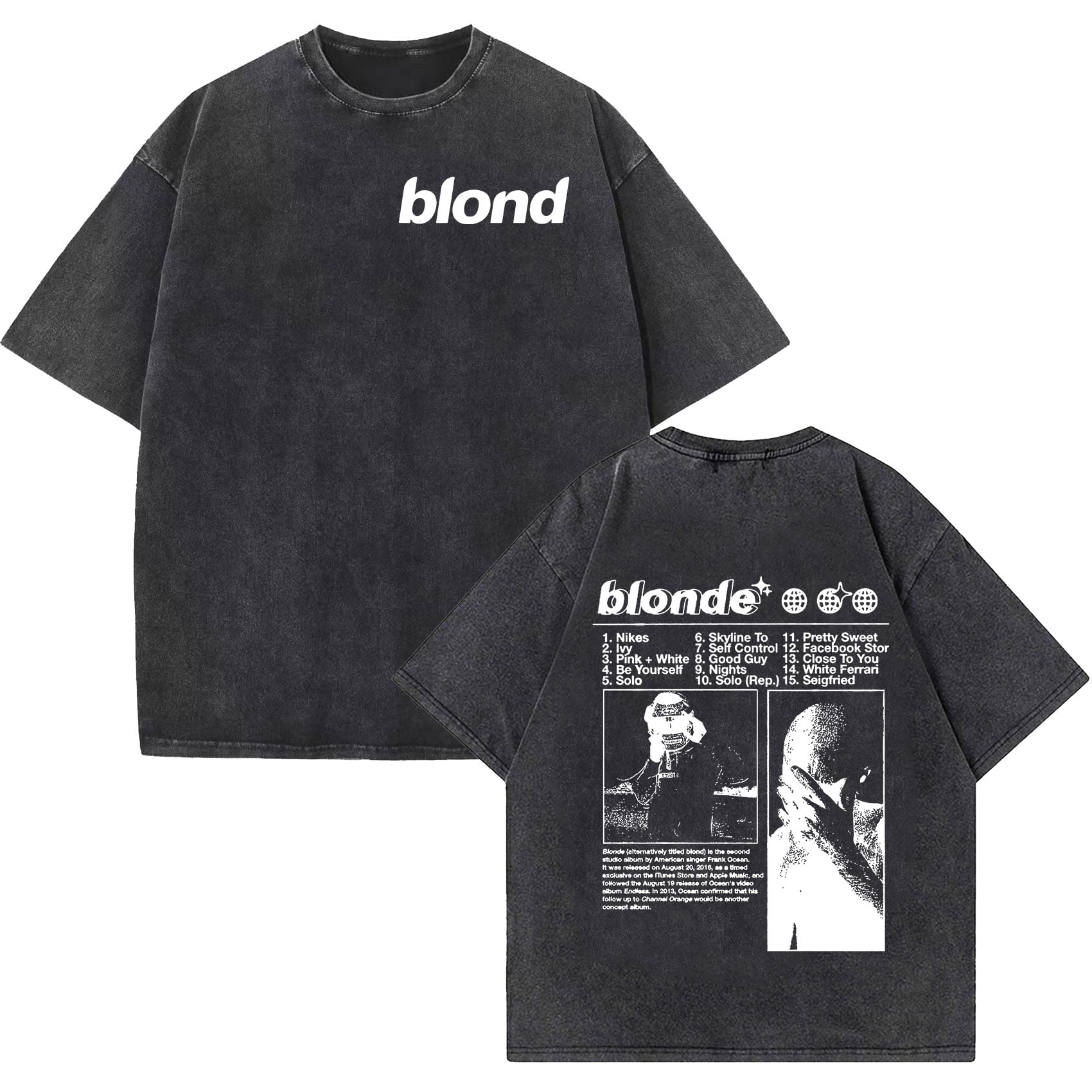 New Album Rapper Vintage Washed 2Side T Shirts Men Hip Hop Fashion ...