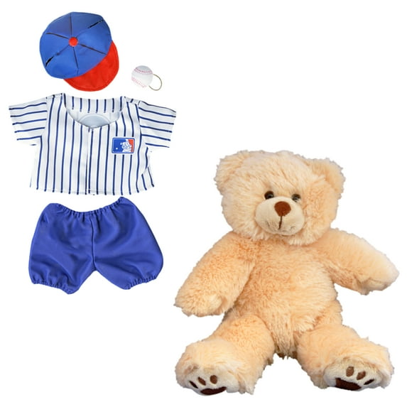 New All-Stars Baseball Bear - 8-inch Furry Brown Bear with Hat & Ball ...