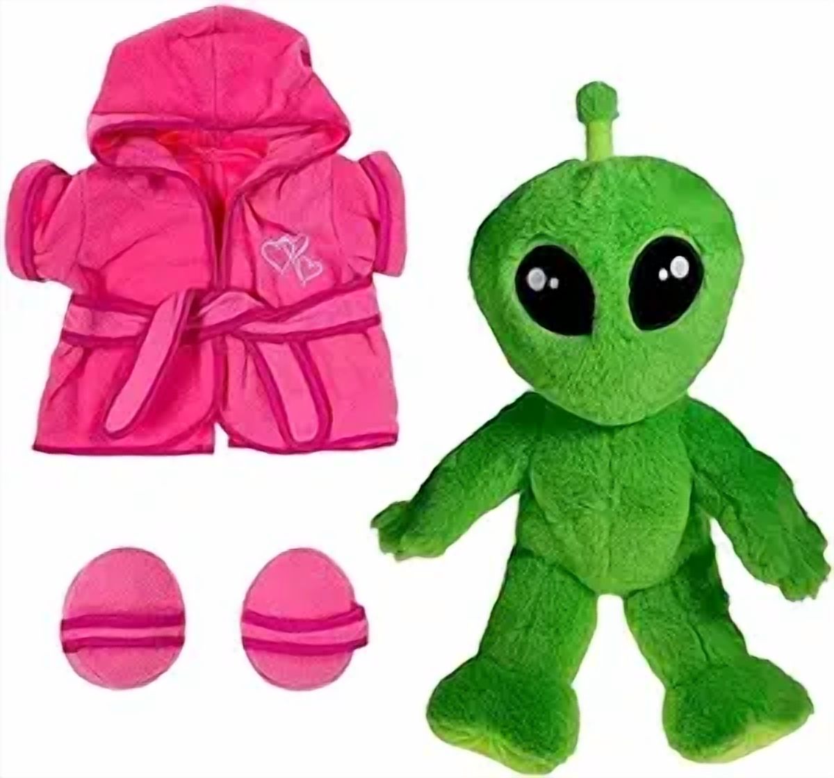 New Allen the Alien Plush Toy Dressed in Pink Robe and Sandals - Super ...