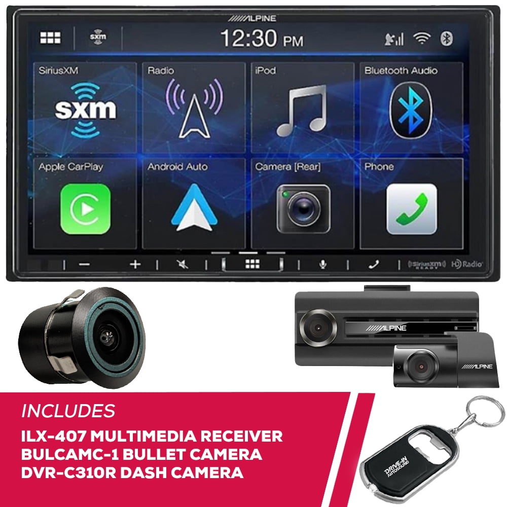 New Alpine ILX-407 7" Multimedia w/ Bullet Camera & DVR-C310R Dash ...
