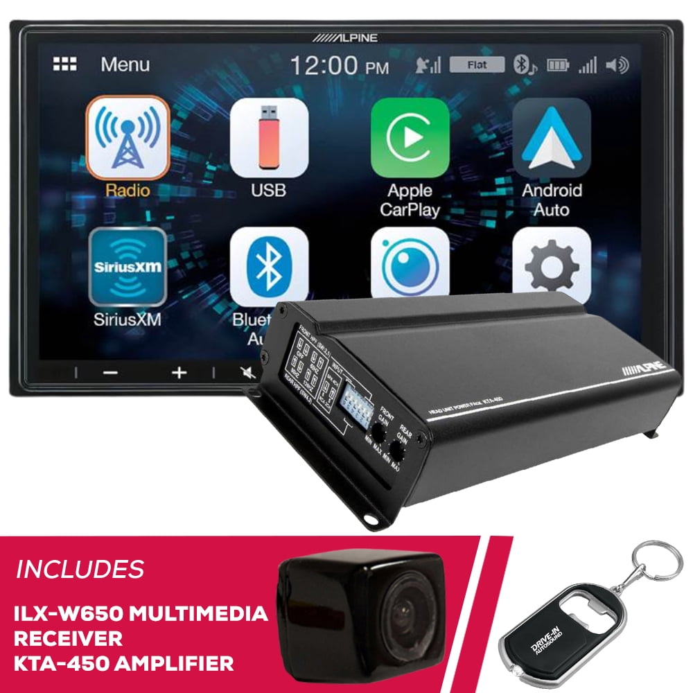 New Alpine ILX-W650 7" Multimedia and KTA-450 Amplifier and Back-Up ...