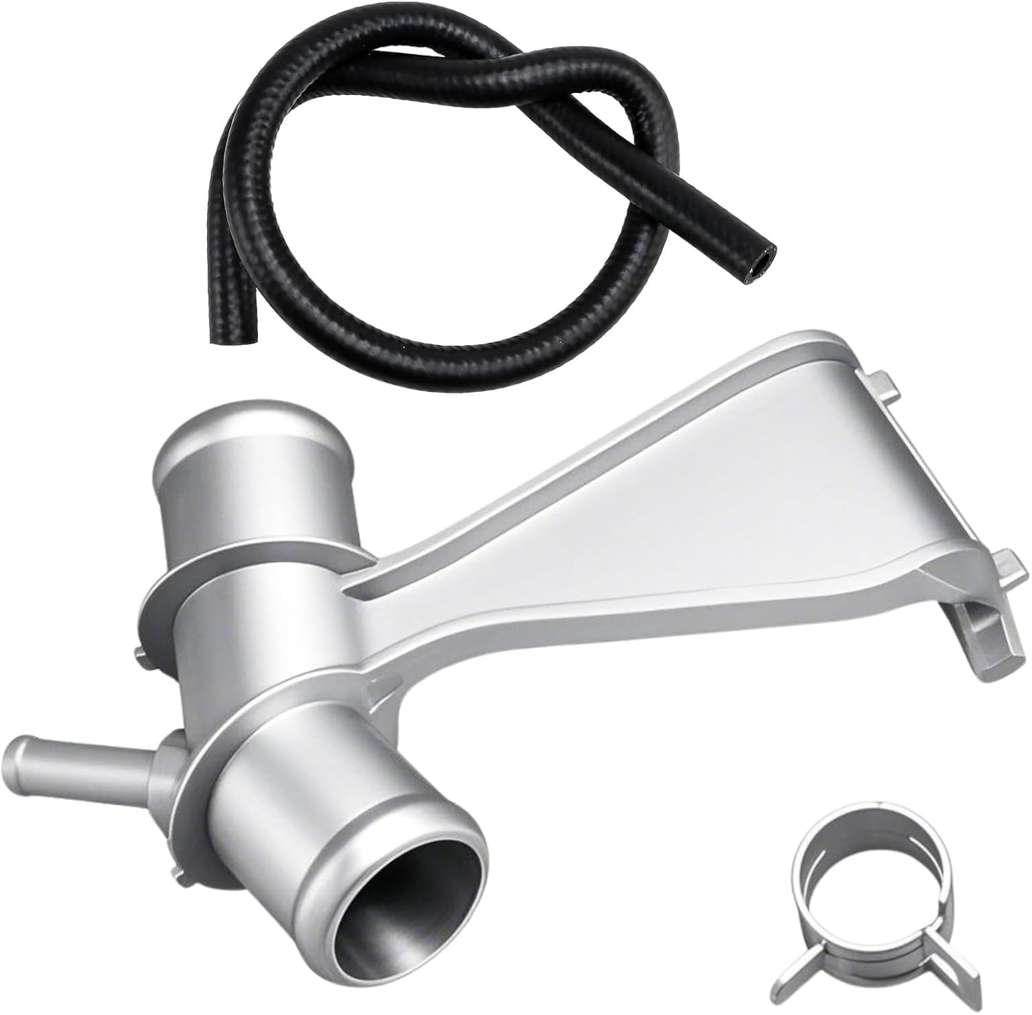 New Aluminum Engine Radiator Water Outlet Coolant Pipe Bracket Hose Set ...