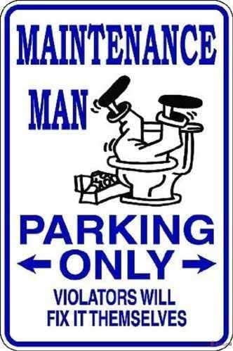 New Aluminum Sign Maintenance Man Worker Occupationm Novelty Parking ...