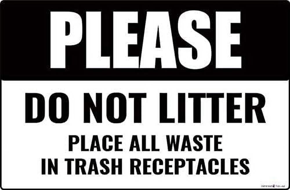 New Aluminum Sign Please Do Not Litter Business Place Trash in Basket ...