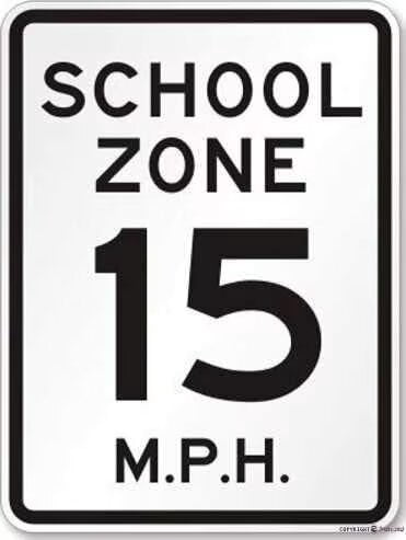 New Aluminum Sign School Zone 15 Mph, Heavy-duty Sign Street Sign ...
