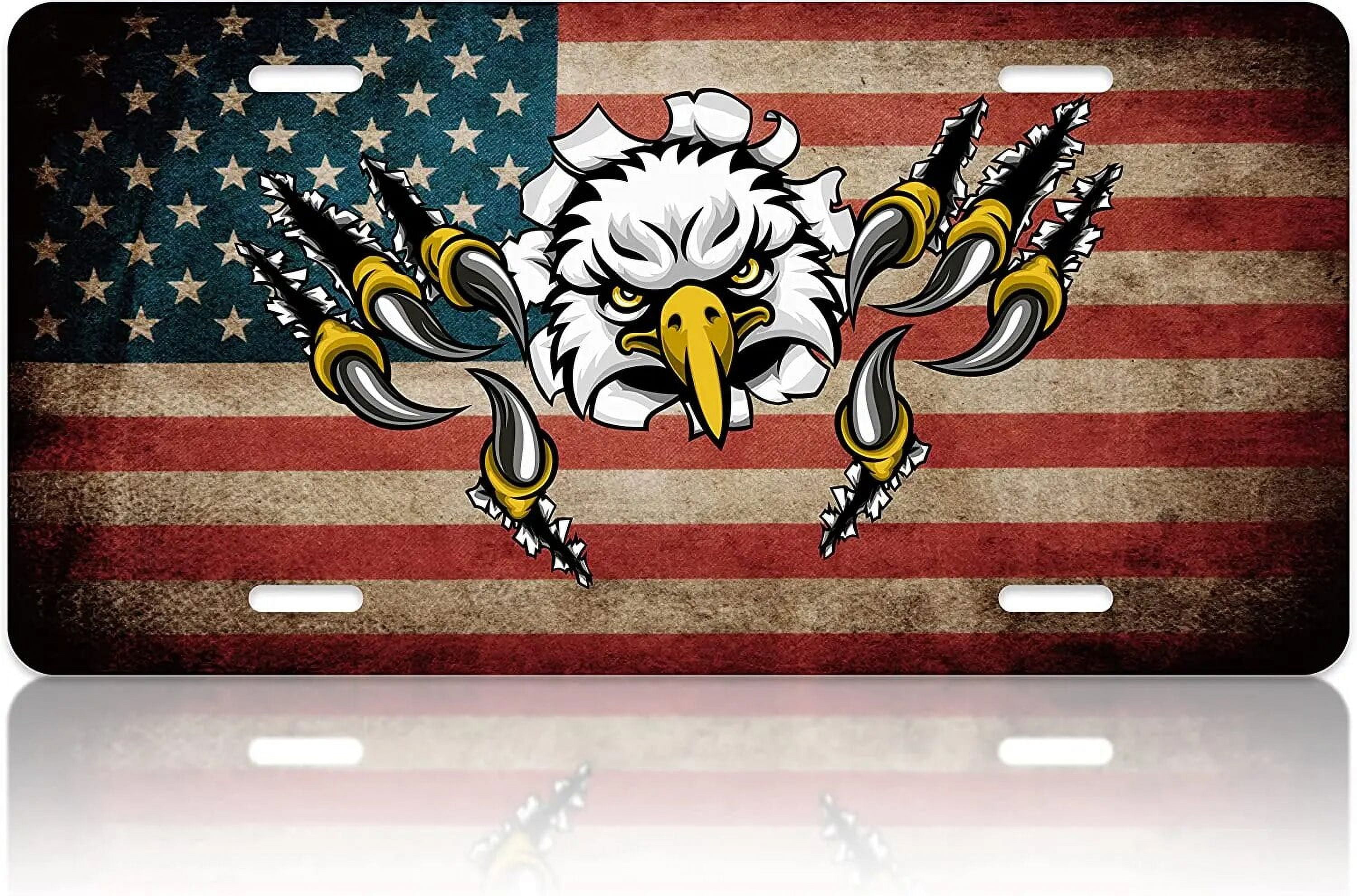 New American Flag Jesus Cross Car Front License Plate Cover Christian ...