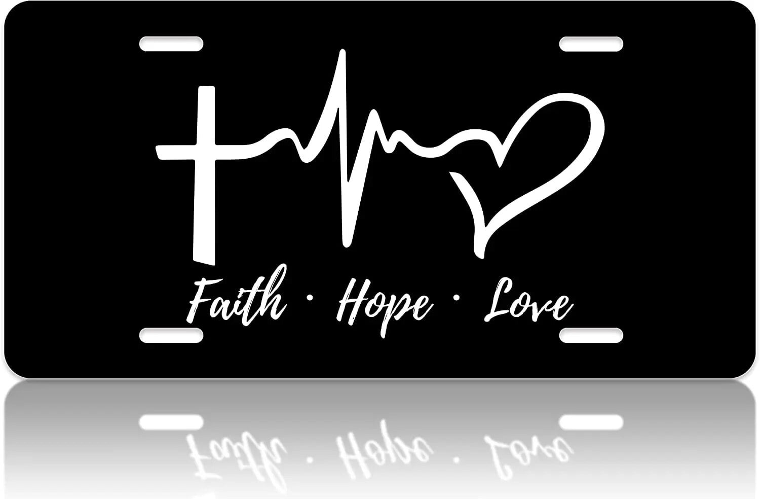 New American Flag Jesus Cross Car Front License Plate Cover Christian ...