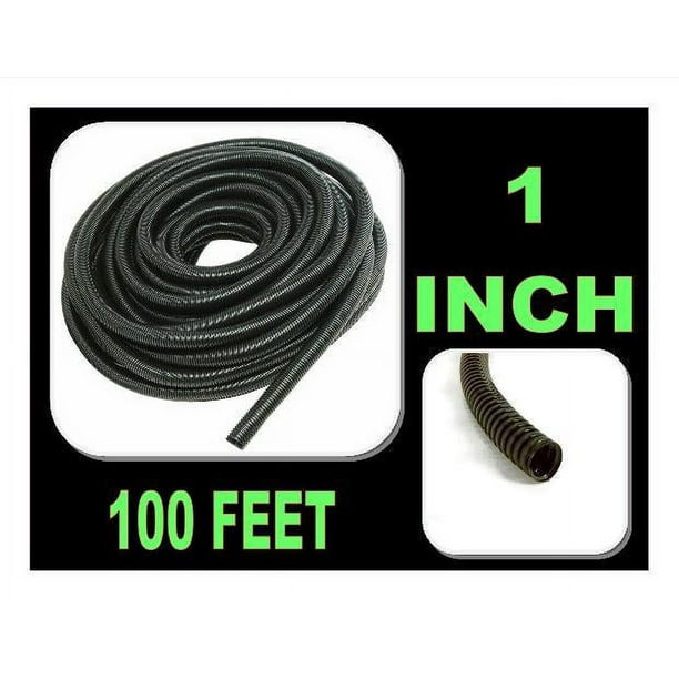 New American Terminal 100' Feet 1" Black Split Loom Wire Flexible ...