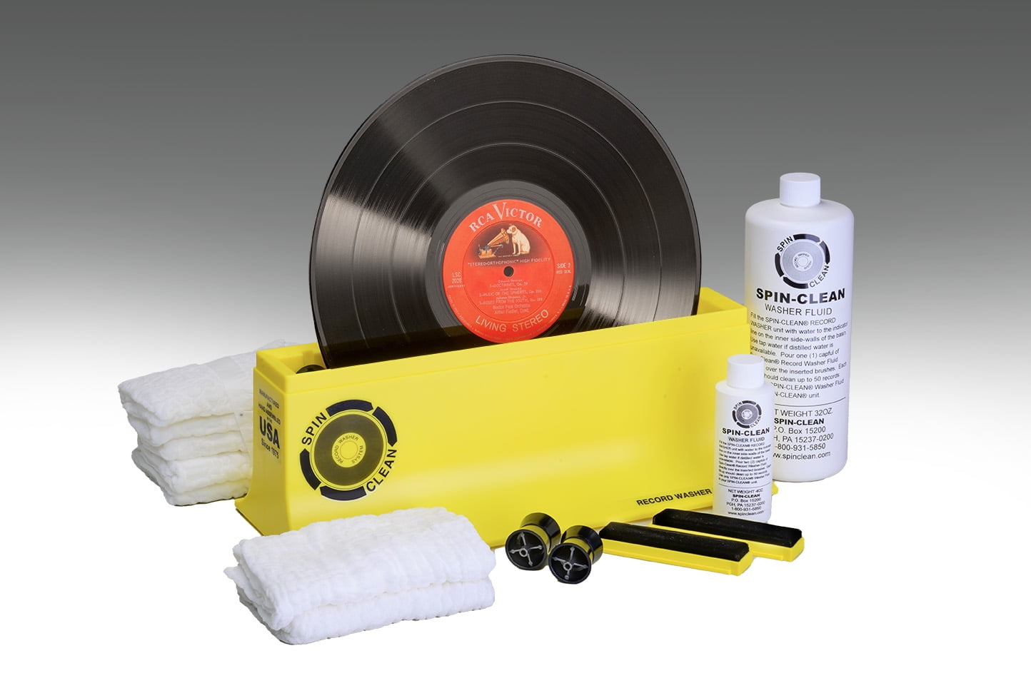 Spin-Clean Vinyl Record Washer Deluxe Kit with LP Cleaner Solution and ...