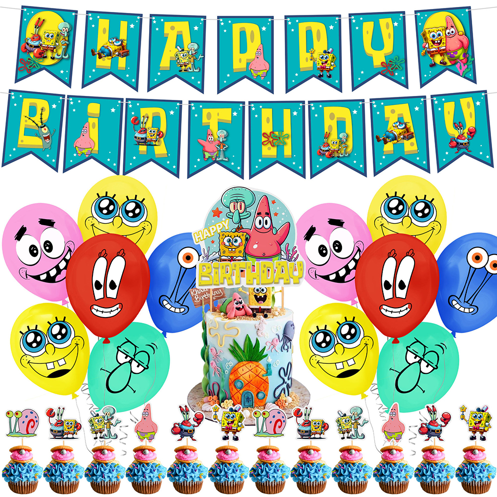 New Animation Cartoon Kids Birthday Party Decorations, Cute Latex ...