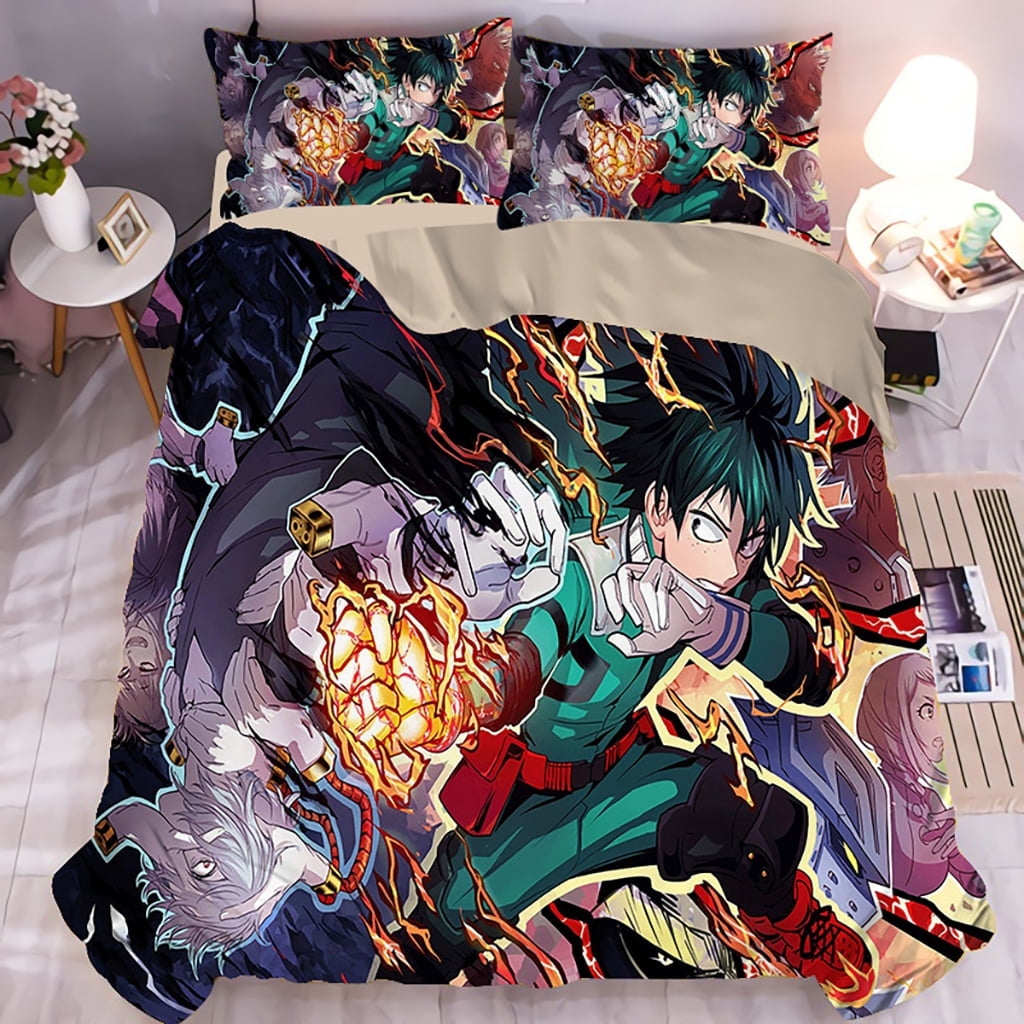 New Anime My Hero Academia Bedding Bed Set 3D Cool Deku Bakugou ...