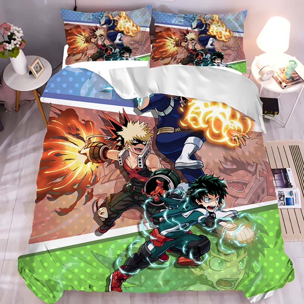 New Anime My Hero Academia Bedding Bed Set 3D Cool Deku Bakugou ...
