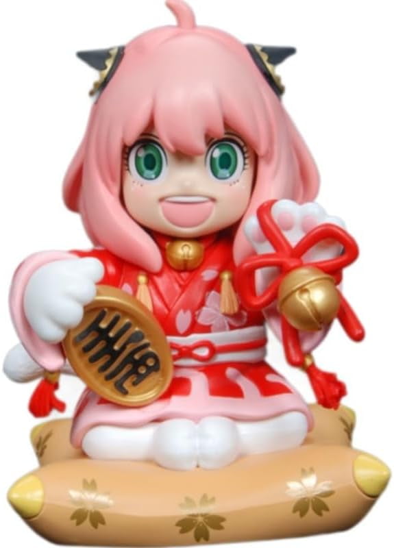 New Anya Figure, Lucky Cat Sitting Anya Forger Anime Figures 16cm/6 ...