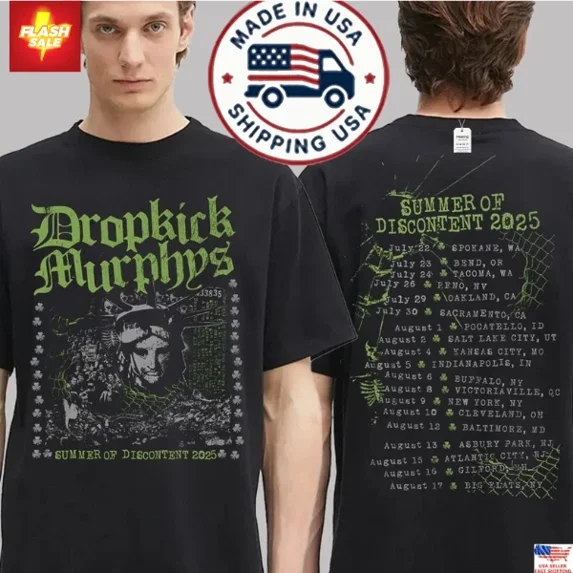 New Apparel Dropkick Murphys Summer Of Discontent Tour 2025 T-Shirt ...