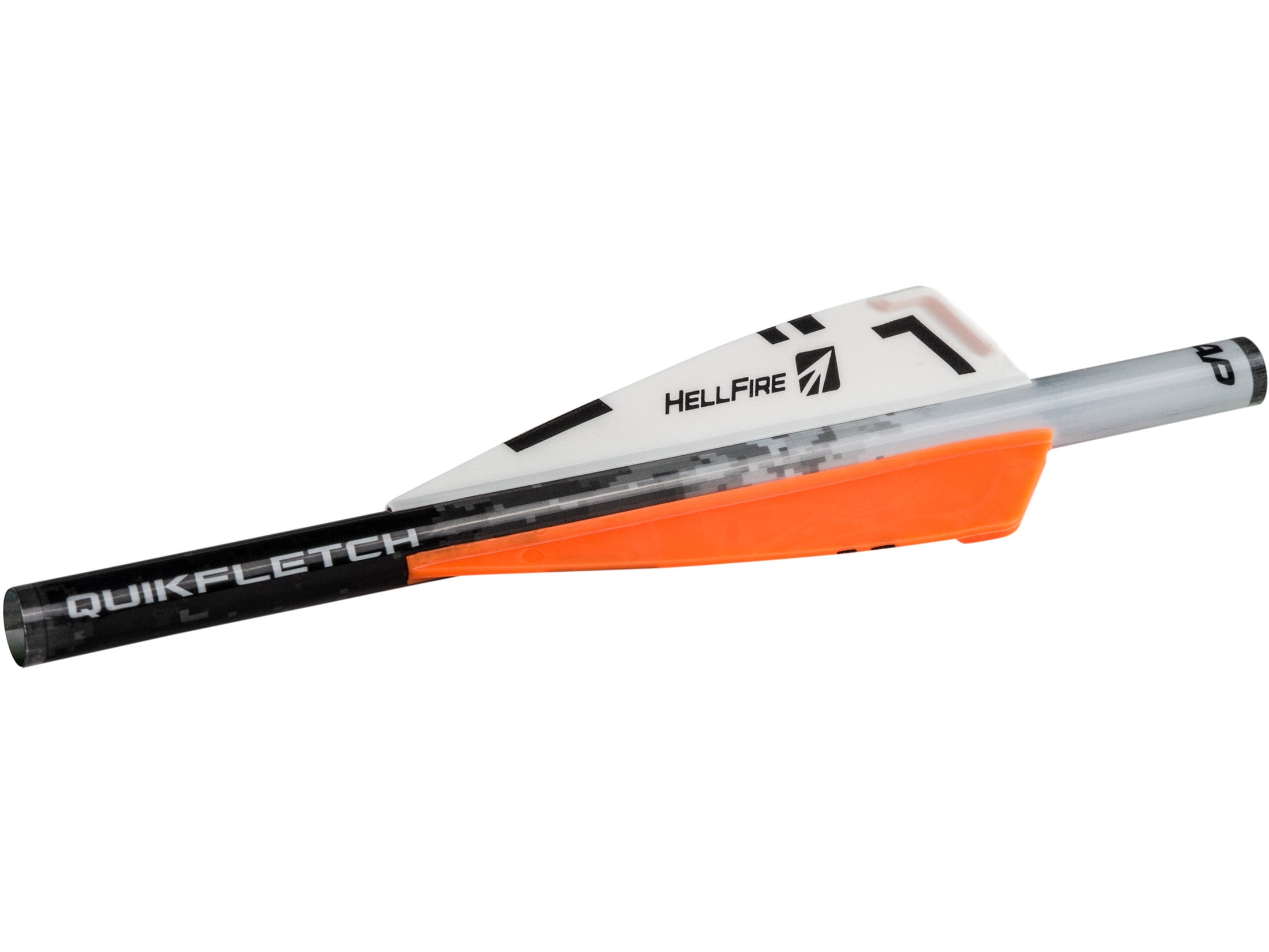 New Archery Products Hellfire Quikfletch Fletching White/Orange 3" Vane ...