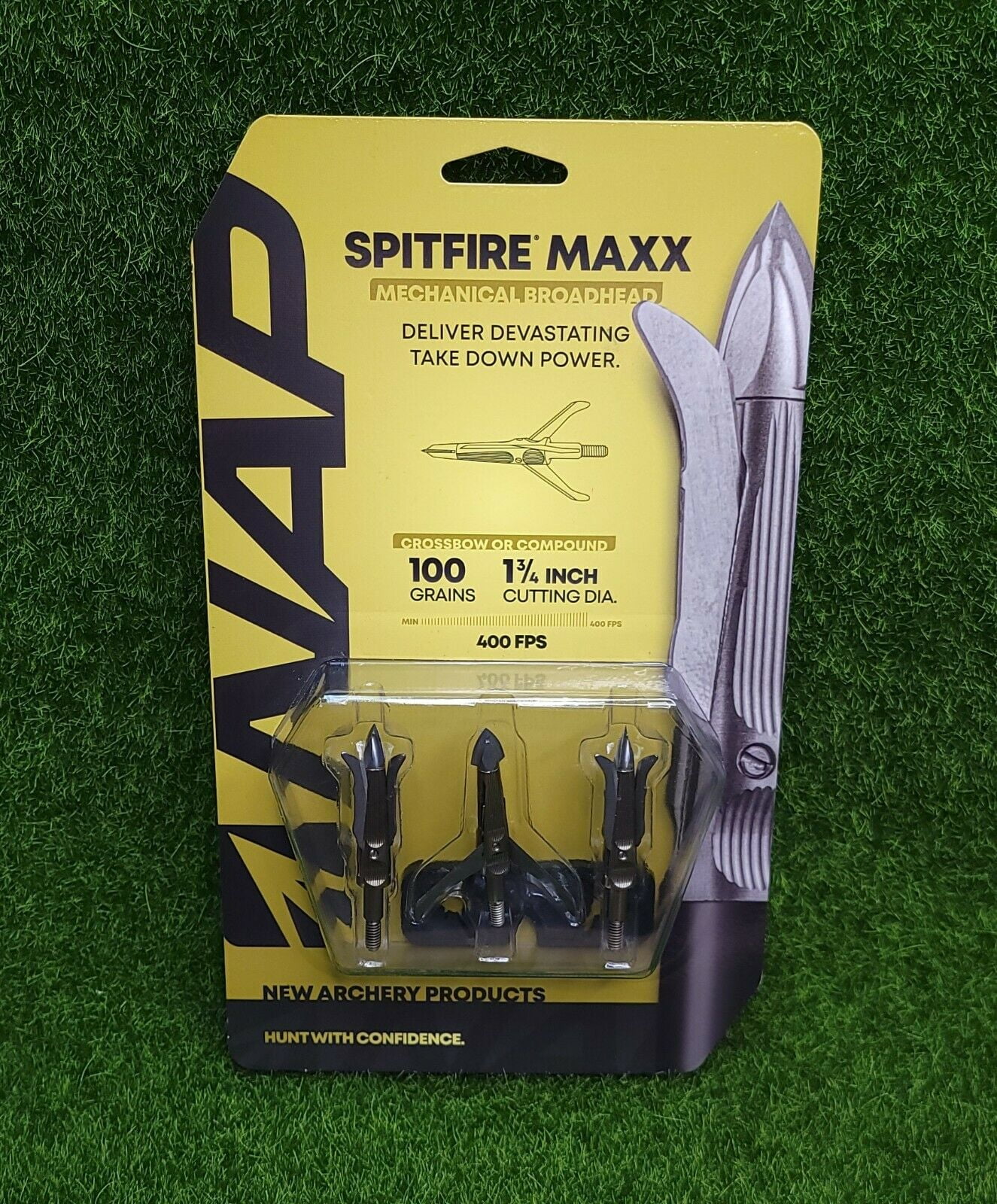 New Archery Products Mechanical Broadhead Spitfire Maxx, 3 Blades, 100 ...