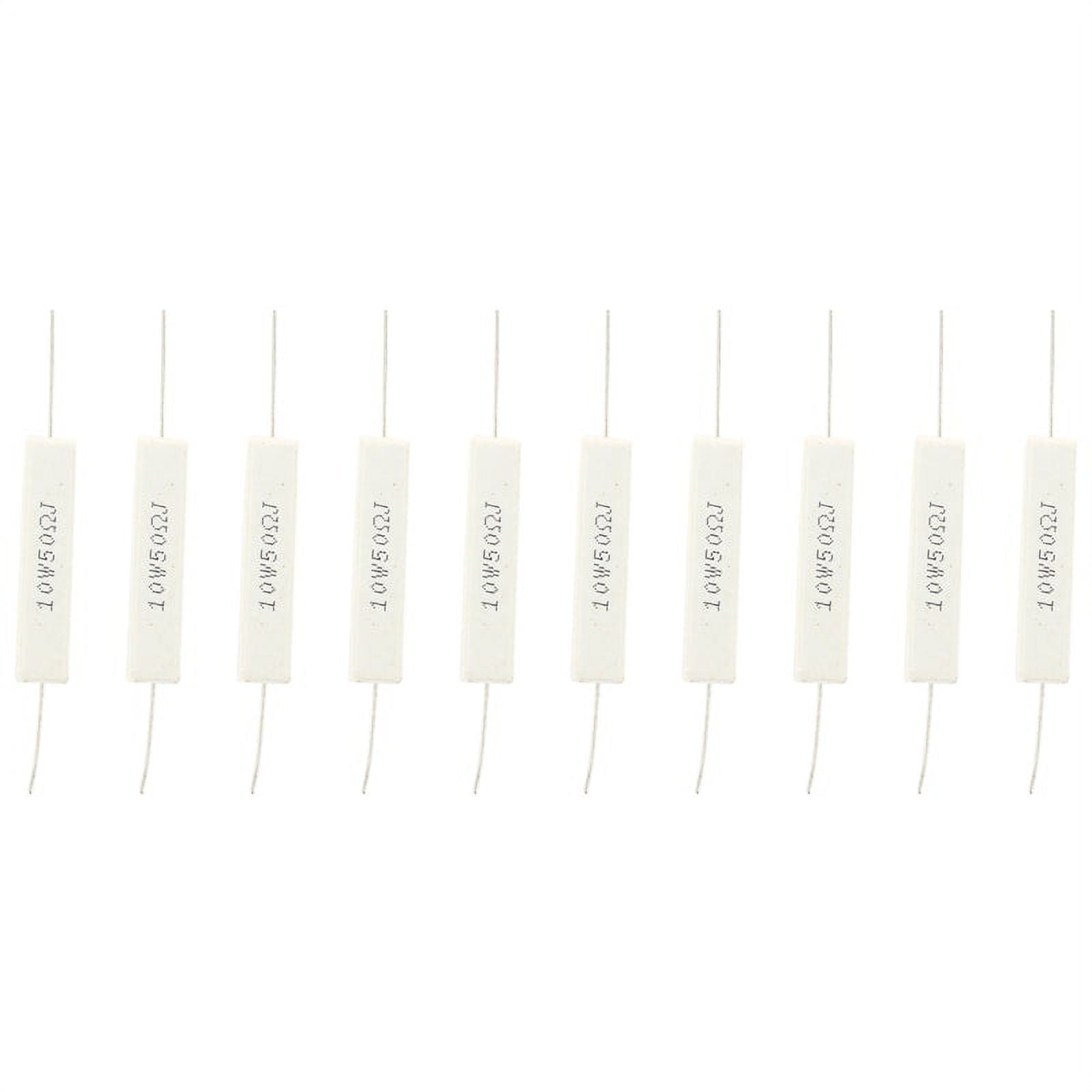 ! 10 Pcs 10W 50 Ohm 5% Ceramic Cement Power Resistor Watt - Walmart.com