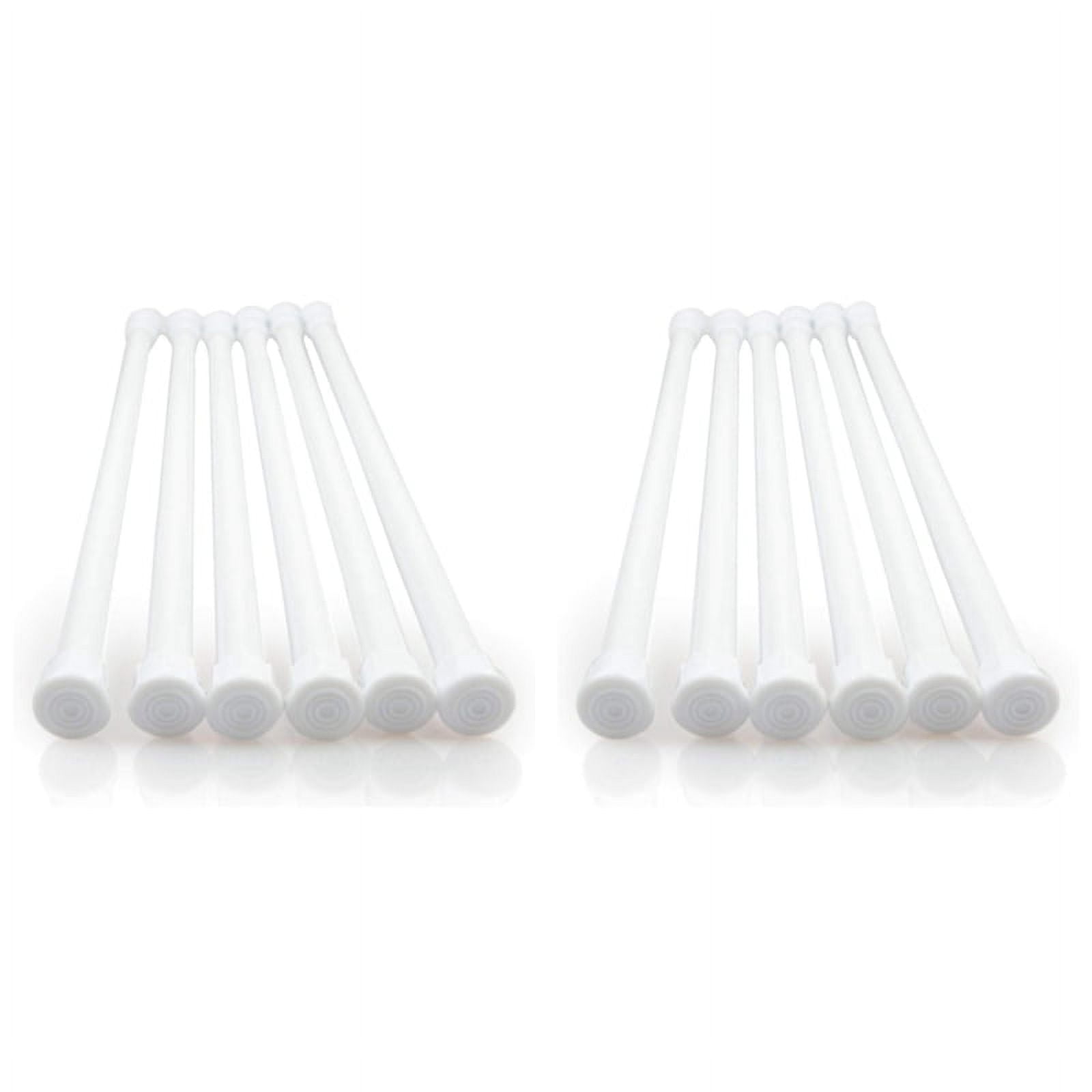 ! 12 Pack Tension Rods, Adjustable Spring Cupboard Bars Rod Curtain ...