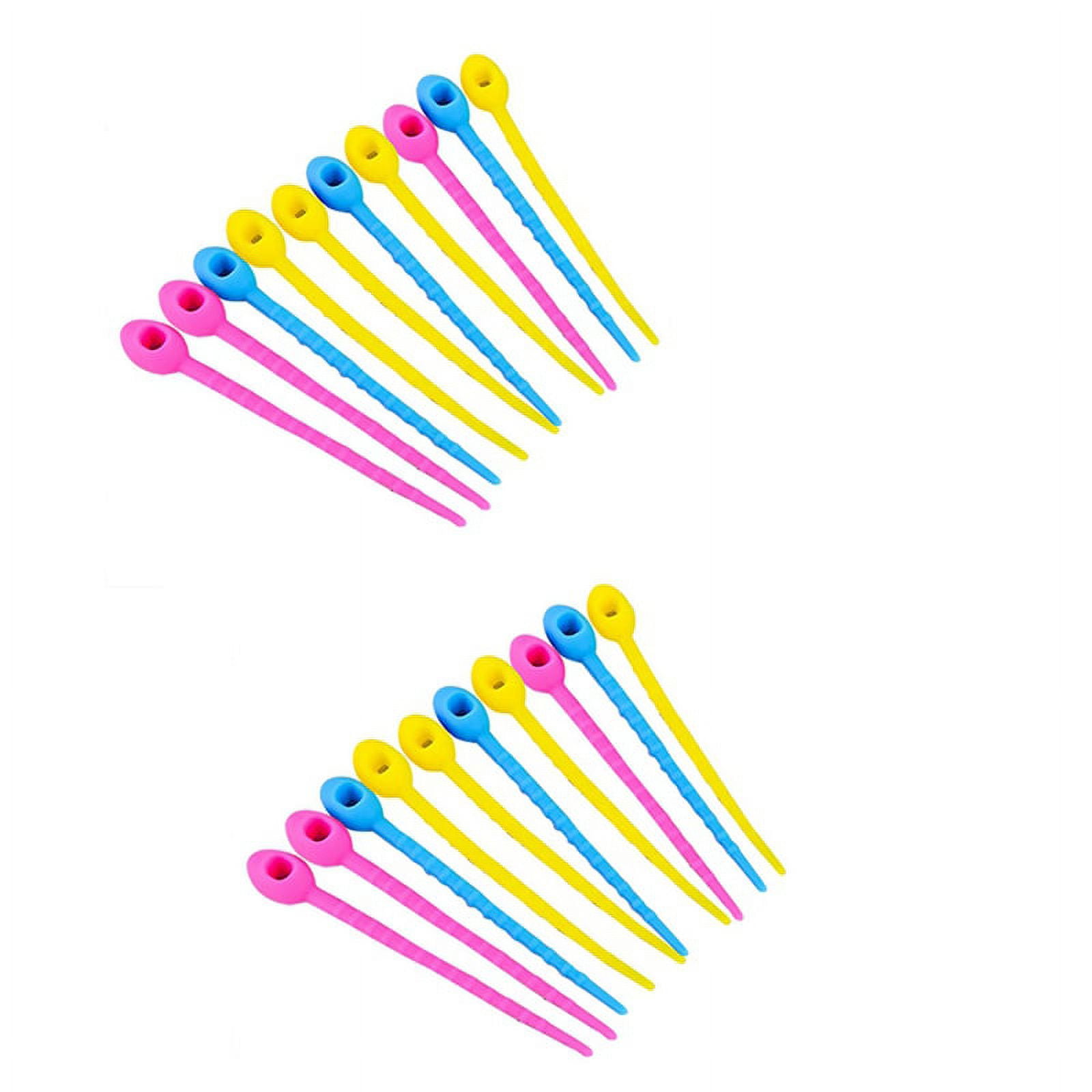 ! 20PCS Food Grade Silicone Bag Ties Cable Management Zip Tie Twist All ...