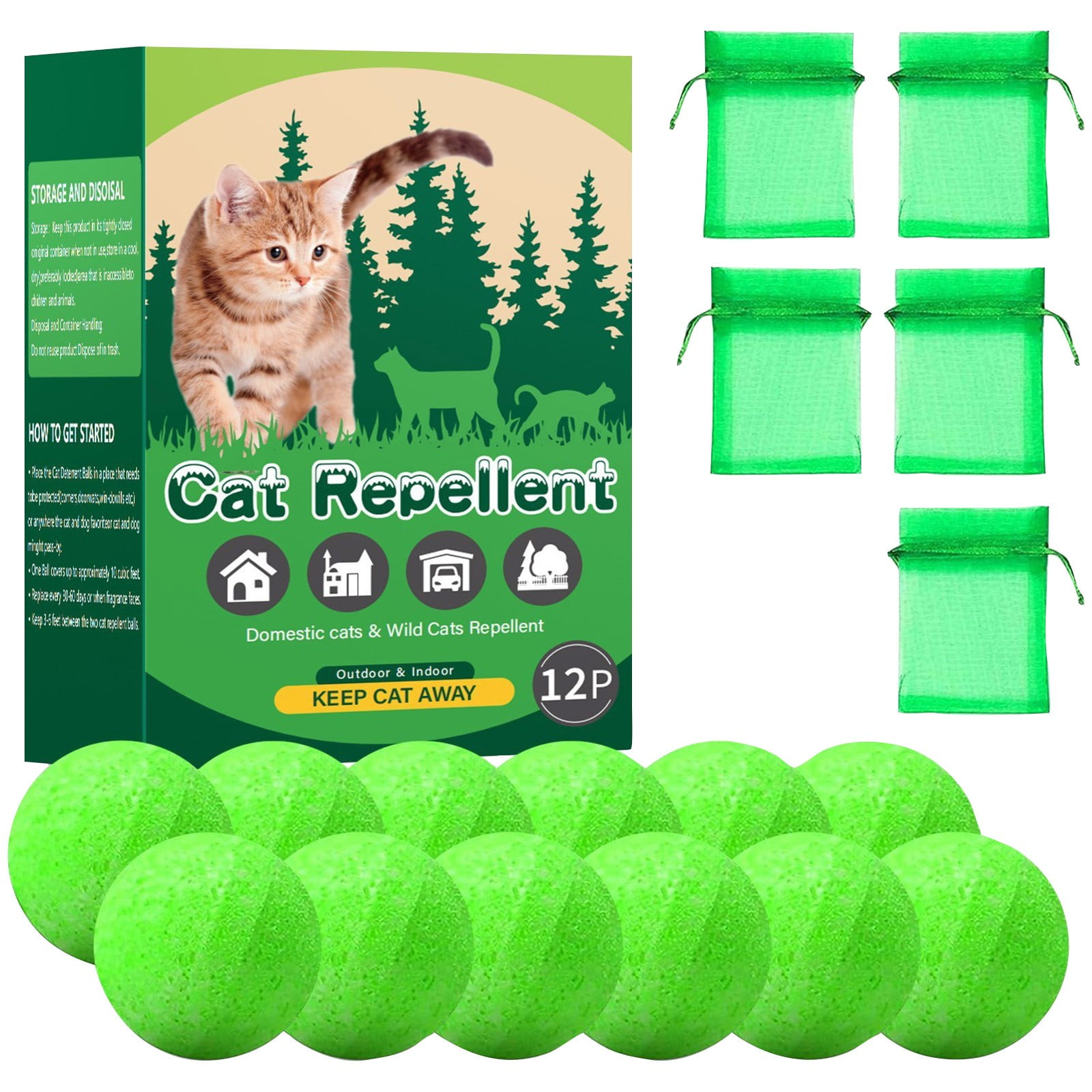 New Arrival! Cat and Dog Repellent Balls,12PCS, Keeps Stray Cats ...