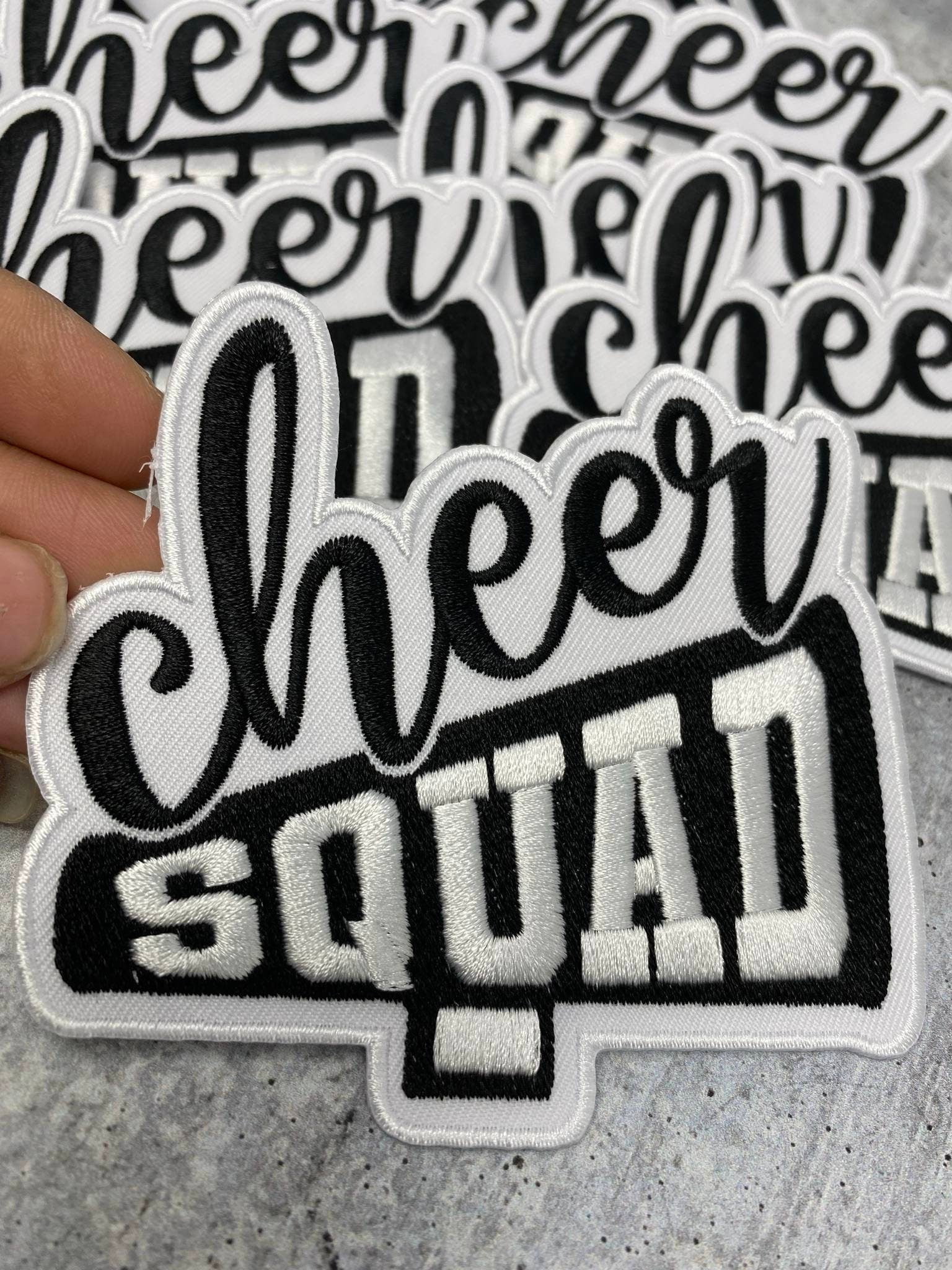 New Arrival,"Cheer Squad" Black/White, Cheerleading Patch, Iron-on ...