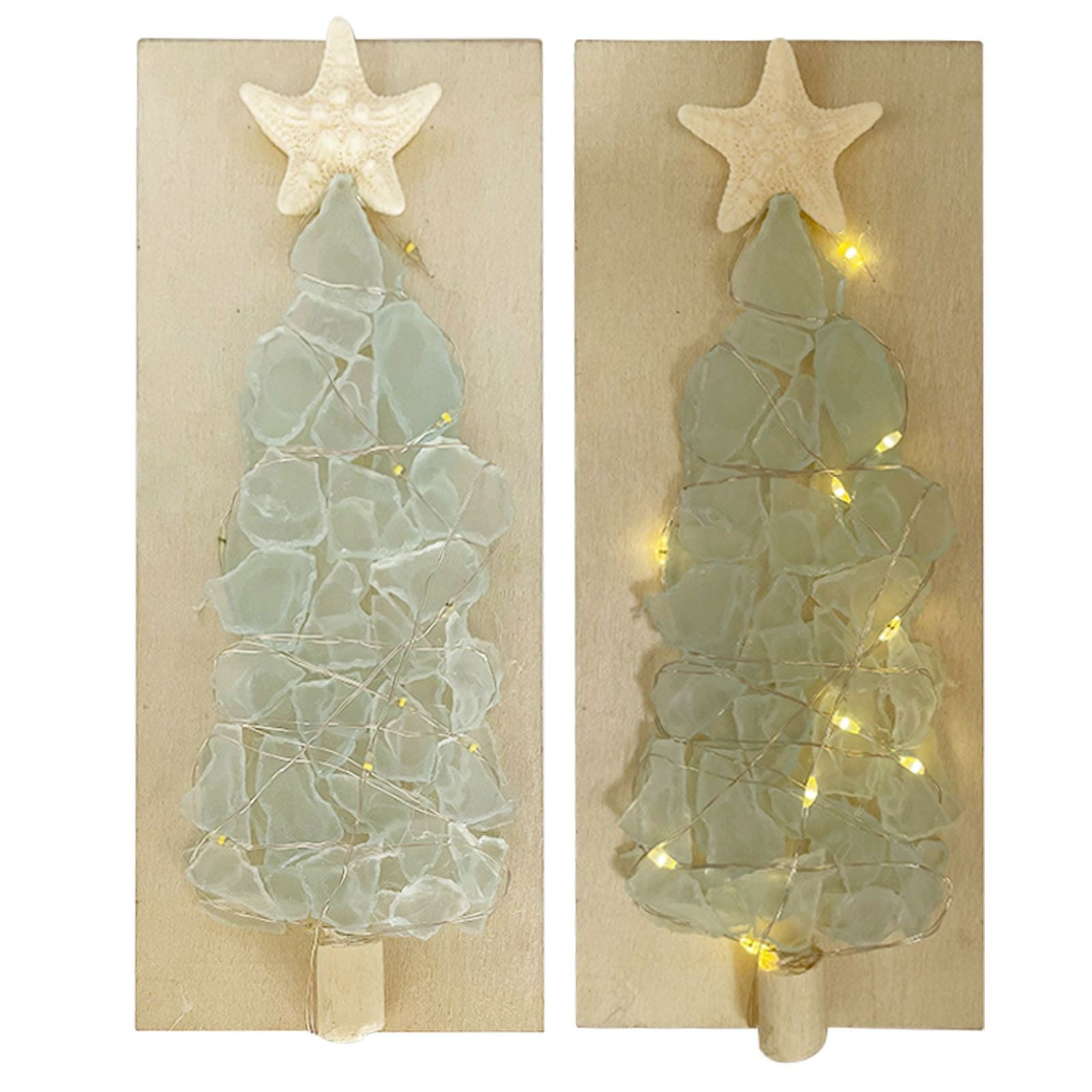 New Arrival DIY Sea Glass Christmas Tree Table Top Christmas Trees With ...