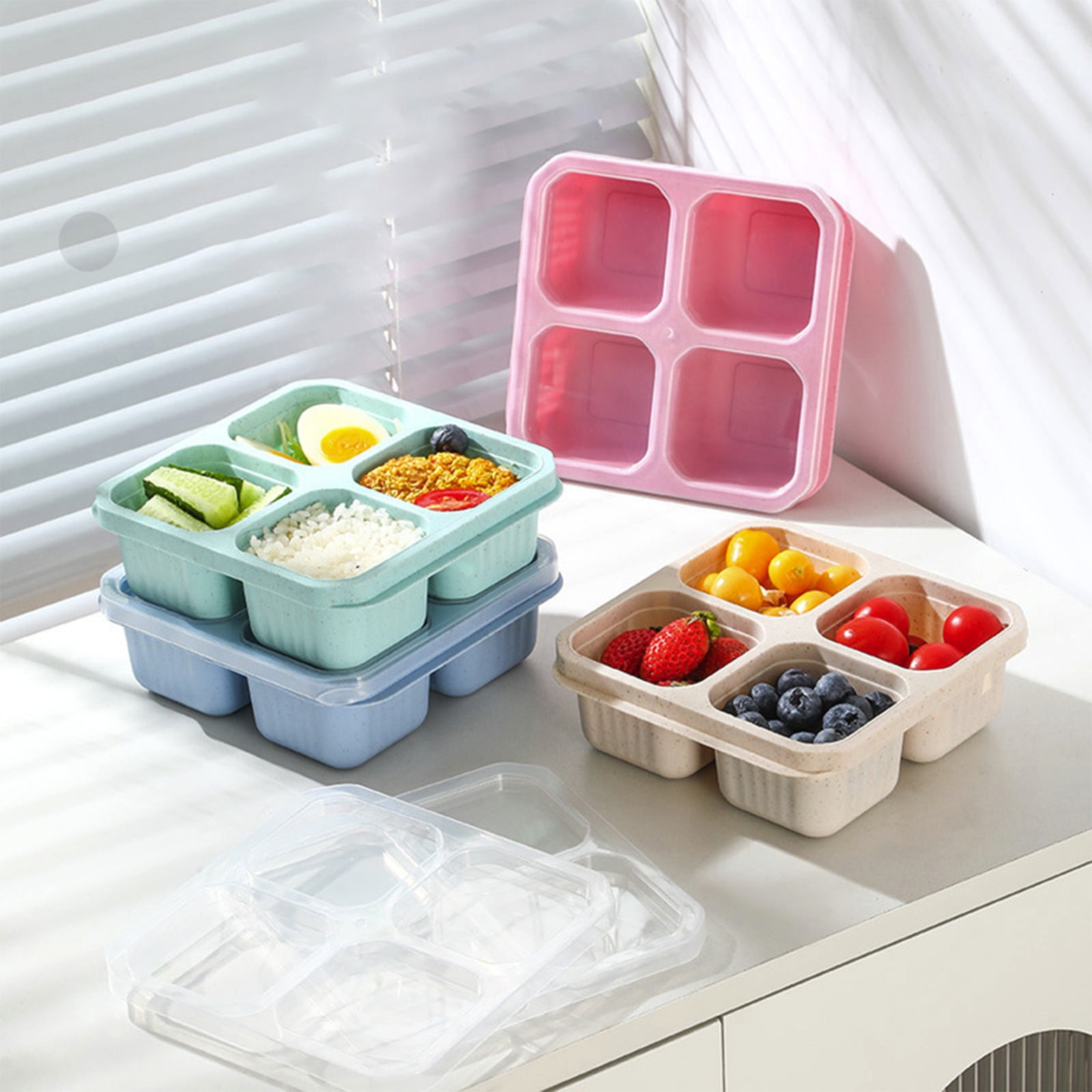 New Arrival, Plastic Lunch Containers, 4-compartment Food Storage ...