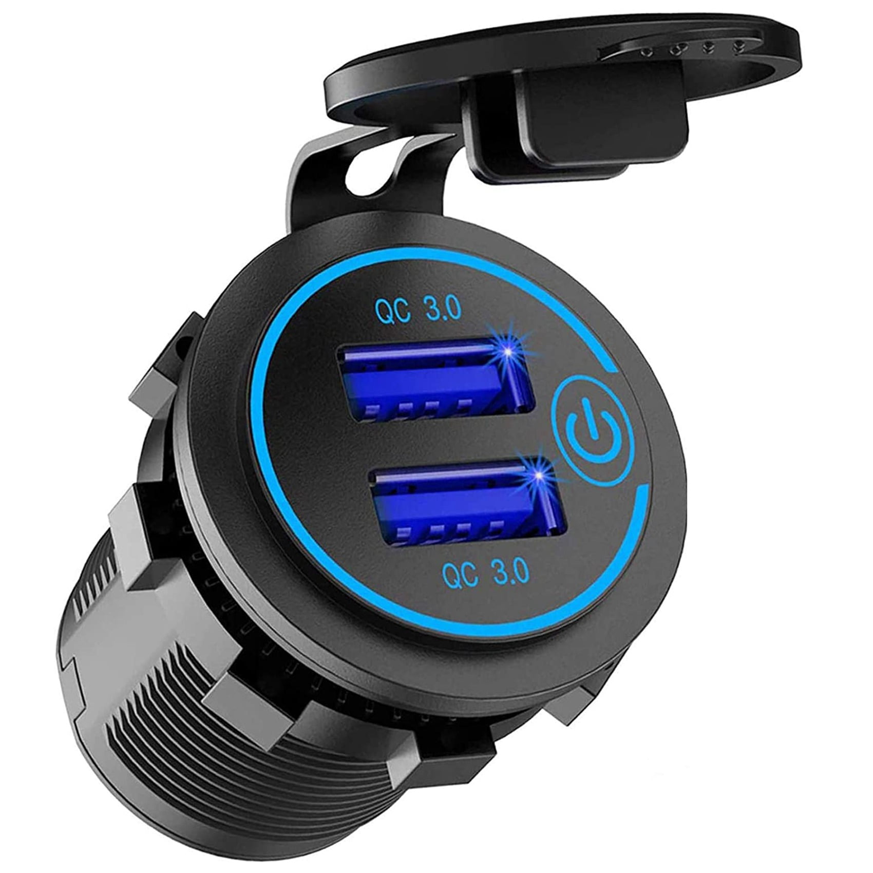 New Arrivals 12V USB Outlet, Dual QC 3.0 Car Charger with Switch, 36W ...