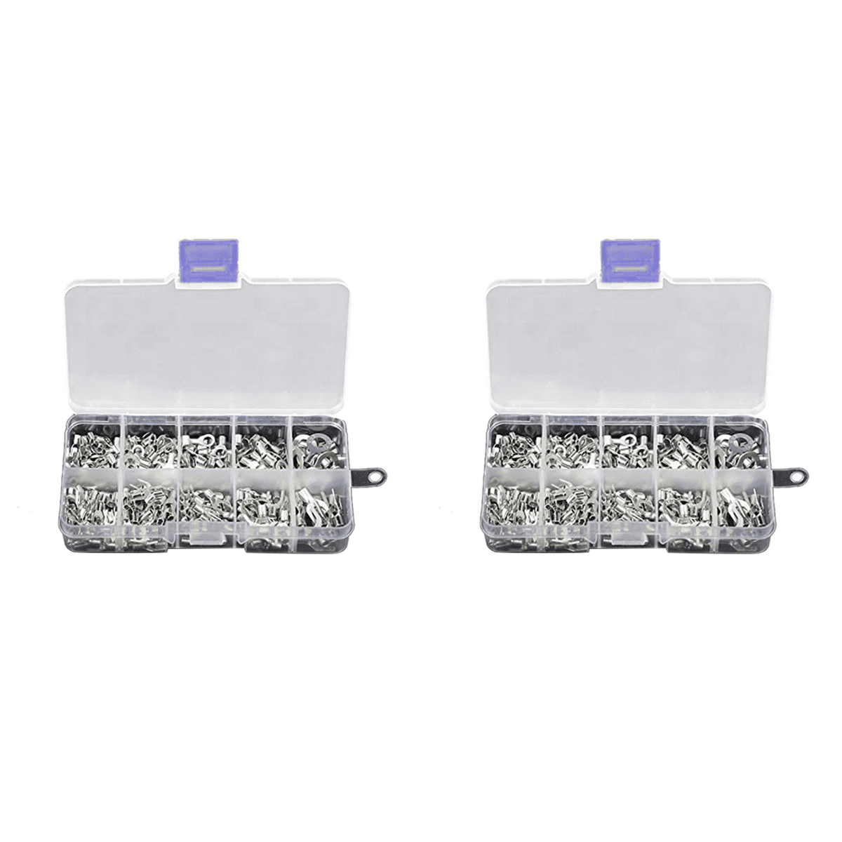 New Arrivals 640Pcs 10 in 1 Terminals Non-Insulated Ring Fork U-Type ...