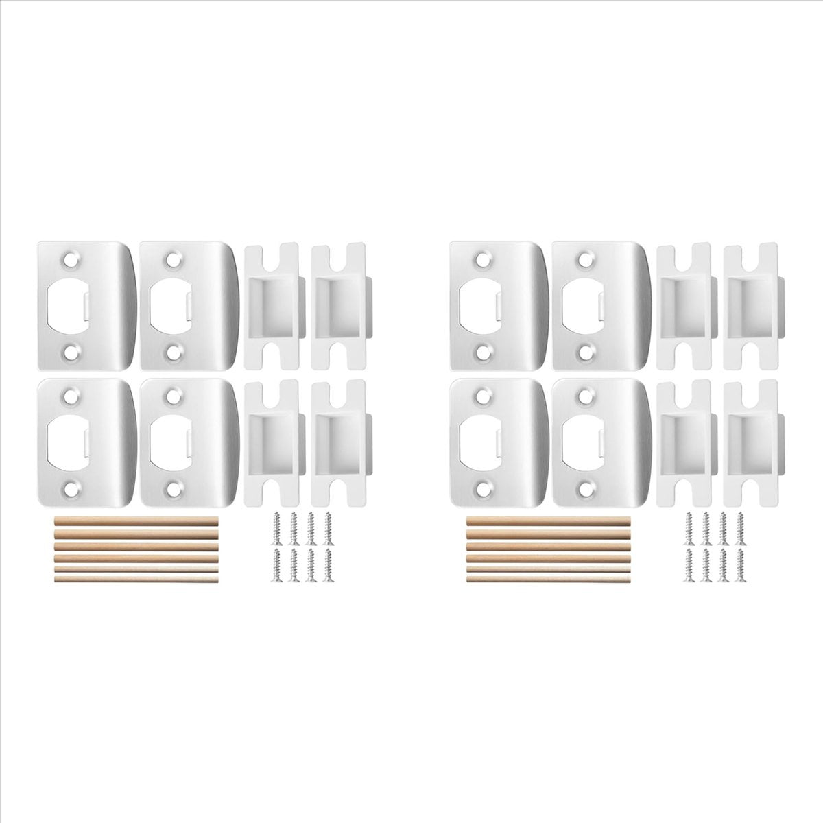 New Arrivals 8 Pack Door Latch Strike Plate-Stainless Steel Lock Plate ...