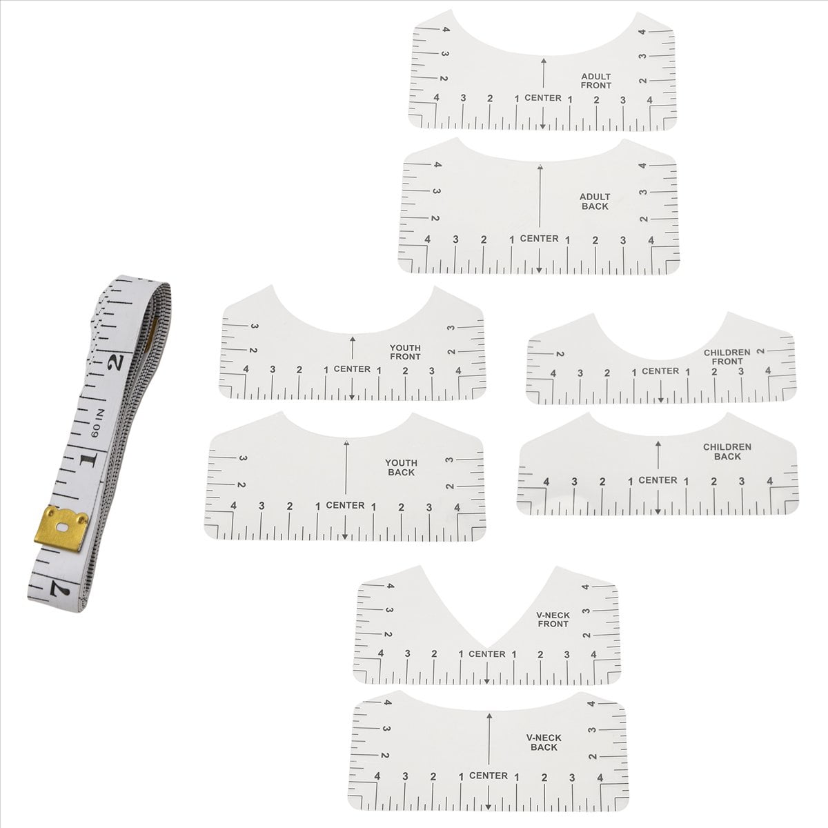 New Arrivals 9 PCS T-Shirt Alignment Tool, Guide Ruler for Designing ...