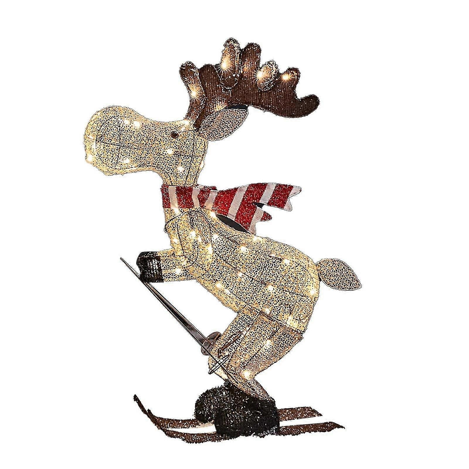 New Arrived Outdoor Christmas Figure Led Skiing Moose Garden Decoration ...