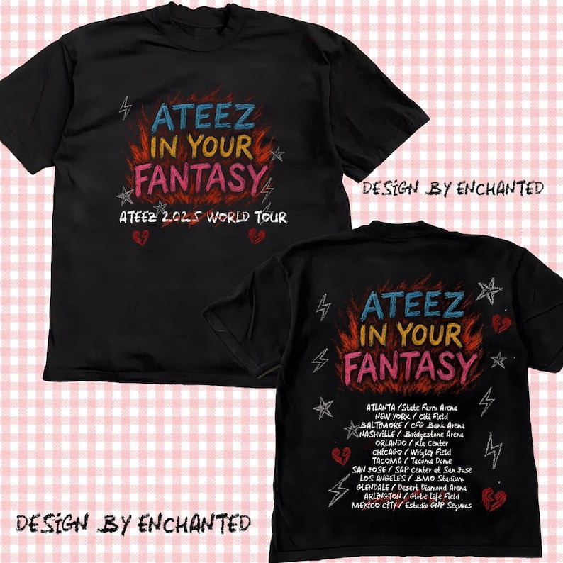 New Ateez 2025 World Tour in Your Fantasy Shirt, Ateez World Tour 2025 ...