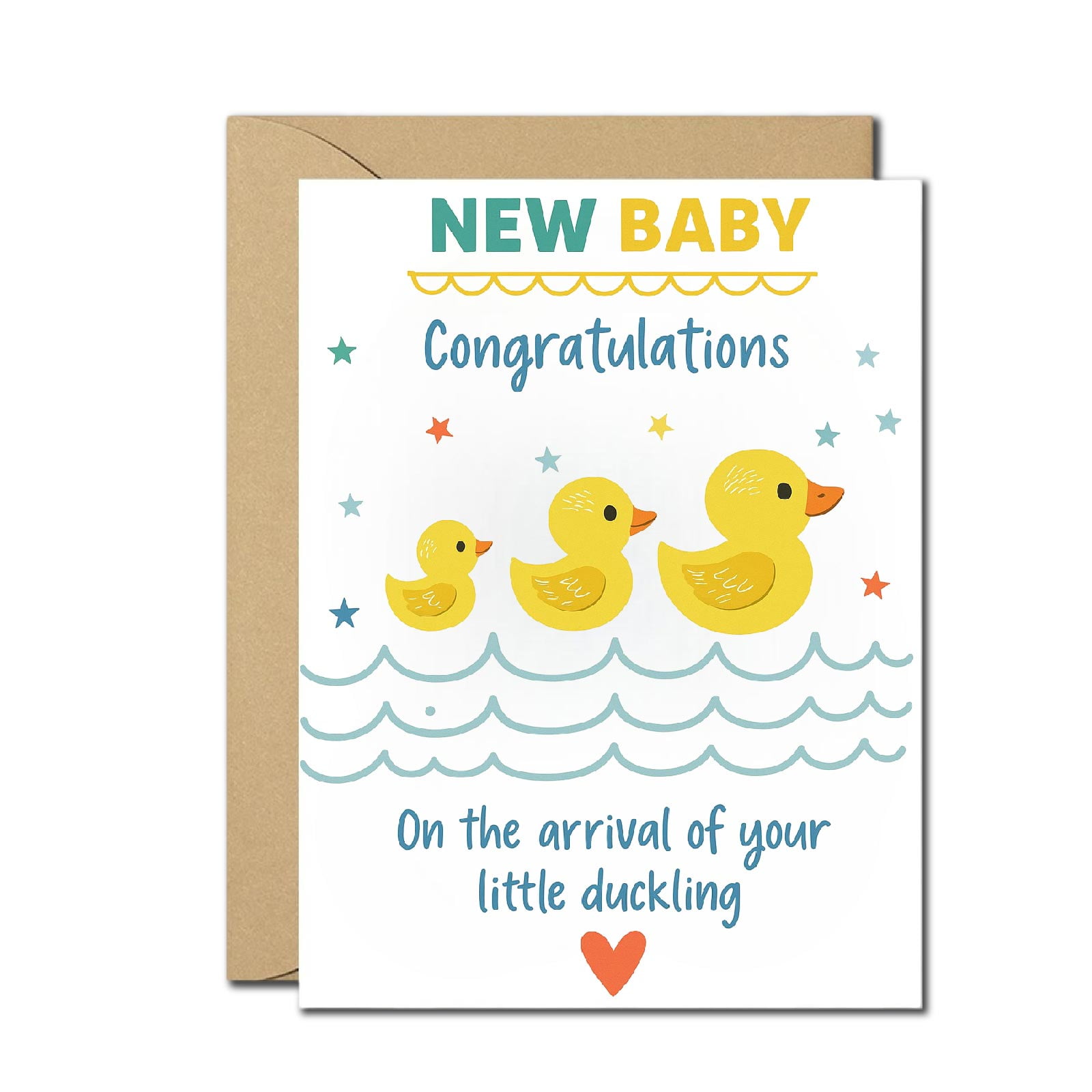 New Baby Congratulations Greeting Card - “Little Duckling” Family Ducks ...