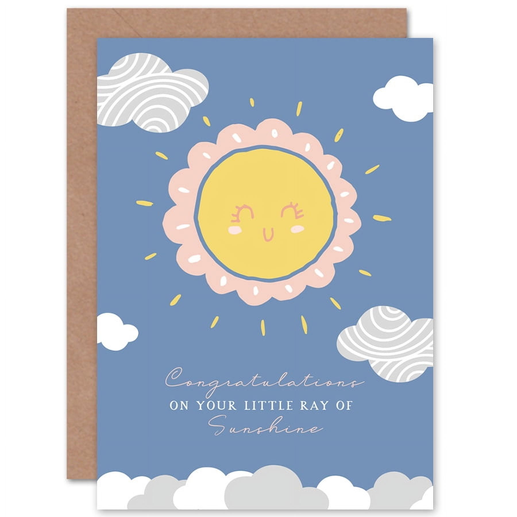 New Baby Congratulations Little Sunshine Greetings Card Plus Envelope ...