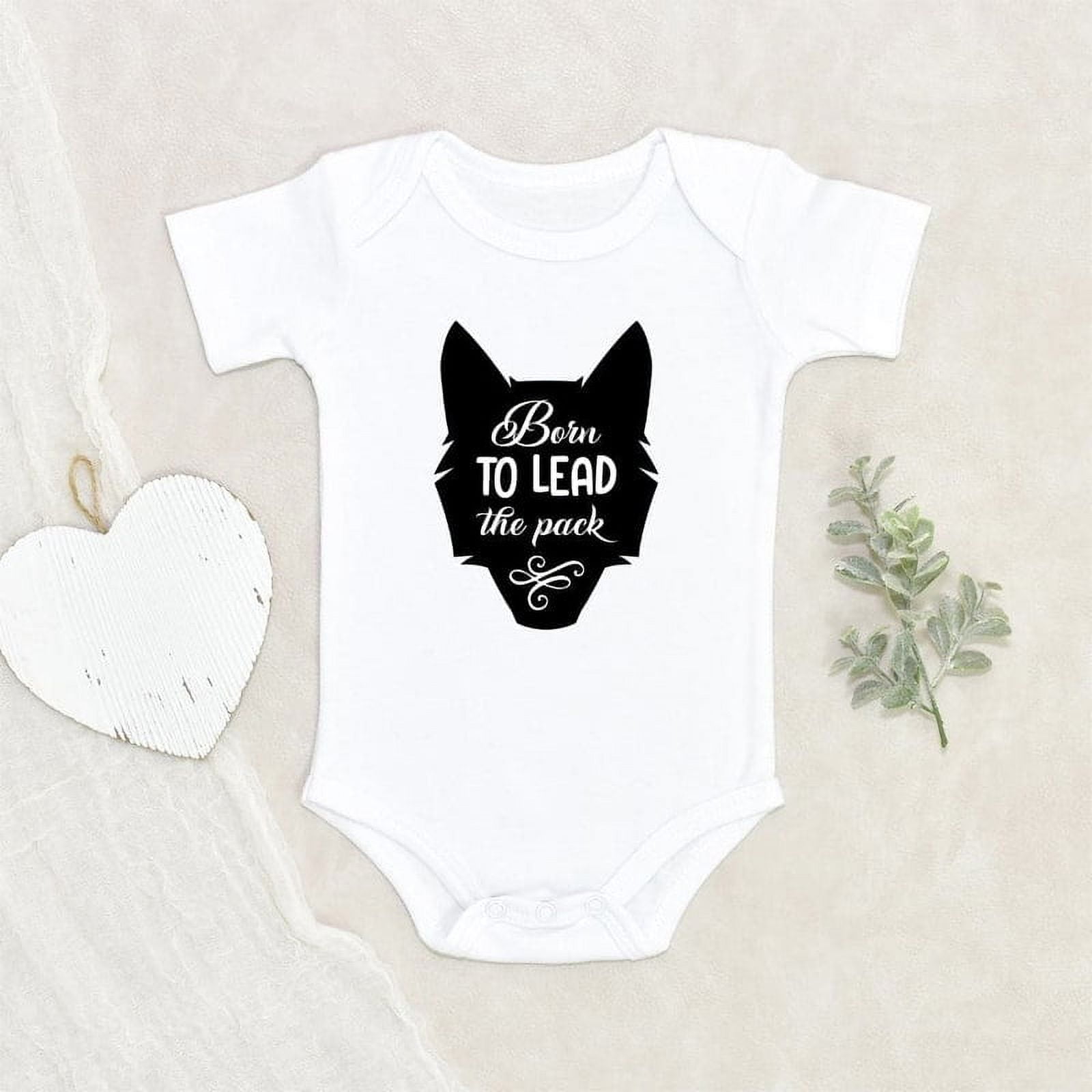 New Baby Onesie - Wolf Baby Clothes - Born To Lead The Pack Onesie ...