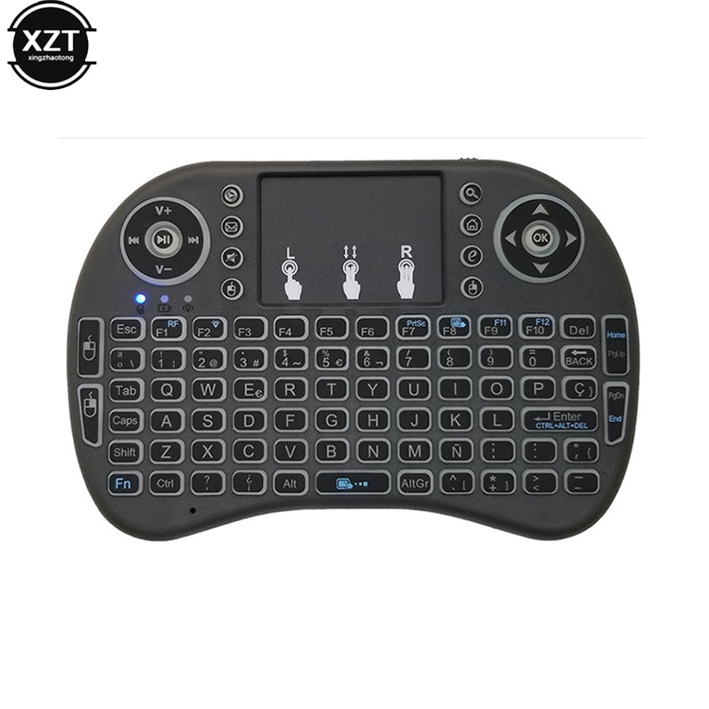 New Backlit English Russian Spanish Arabic Hebrew 2.4G Air Mouse Remote Touchpad for Android TV ...